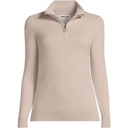 LANDS' END Kaschmir-Pullover mit Rei&szlig;verschluss in Petite-Gr&ouml;&szlig;e, Damen, size: petite, Braun, by Lands' End