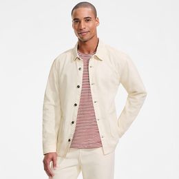 LANDS' END Soft Comfort Hemdjacke im Leinenmix f&uuml;r Herren, Herren, size: regular, Elfenbein, Baumwolle/Leinen/Baumwoll-Mischung, by Lands' End