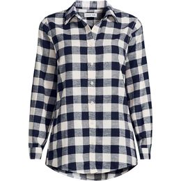 LANDS' END Boyfriend-Bluse aus Flanell f&uuml;r Damen in Plus-Gr&ouml;&szlig;e, Damen, size: plus, Elfenbein, Baumwolle, by Lands' End