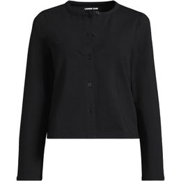 LANDS' END Kurzer Starfish-Cardigan, Damen, size: regular, Schwarz, Baumwoll-Mischung, by Lands' End