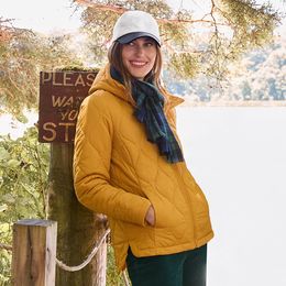 LANDS' END Isolierte FeatherFree&trade; Steppjacke, Damen, size: regular, Gelb, Polyester, by Lands' End