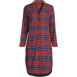 LANDS' END Flanell-Nachthemd aus reiner Baumwolle in Plus-Gr&ouml;&szlig;e, Damen, size: plus, Rot, Baumwolle, by Lands' End
