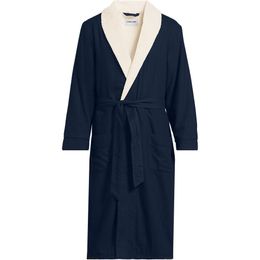 LANDS' END Flanell-Bademantel mit Teddyfutter f&uuml;r Herren, Herren, size: regular, Blau, Baumwolle, by Lands' End