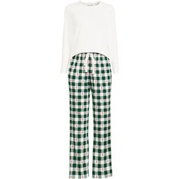 LANDS' END Gemustertes Pyjama-Set aus Baumwoll-Jersey, Damen, size: regular, Gr&uuml;n, Elasthan/Baumwoll-Mischung, by Lands' End
