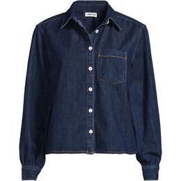 LANDS' END Kurze Jeansbluse aus reiner Baumwolle in Plus-Gr&ouml;&szlig;e, Damen, size: plus, Blau, by Lands' End