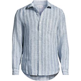 LANDS' END Premium Reinleinen-Hemd f&uuml;r Herren, Herren, size: regular, Blau, Leinen, by Lands' End