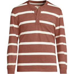LANDS' END Flammgarn-Henleyshirt aus reiner Baumwolle f&uuml;r Herren, Herren, size: regular, Elfenbein, Baumwolle, by Lands' End