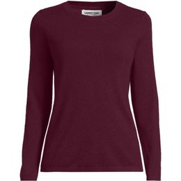 LANDS' END Kaschmir-Pullover mit rundem Ausschnitt in Plus-Gr&ouml;&szlig;e, Damen, size: plus, Rot, Kaschmir, by Lands' End