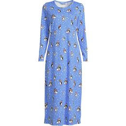 LANDS' END Wadenlanges Langarm-Nachthemd aus reiner Baumwolle f&uuml;r Damen in Plus-Gr&ouml;&szlig;e, Damen, size: plus, Blau, Baumwolle, by Lands' End