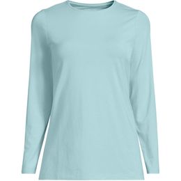 LANDS' END Shirt aus Baumwolle/Modal-Mix mit Rundausschnitt f&uuml;r Damen in Plus-Gr&ouml;&szlig;e, Damen, size: plus, Gr&uuml;n, Elasthan/Baumwolle Modal, by Lands' End
