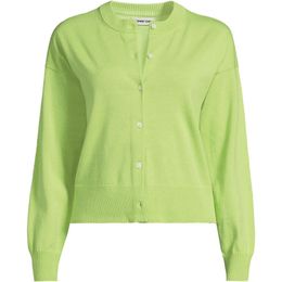 LANDS' END Kurzer Feinstrick-Cardigan aus Baumwolle f&uuml;r Damen, Damen, size: regular, Gr&uuml;n, Baumwolle, by Lands' End