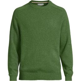 LANDS' END Rundhalspullover aus Lambswool, Herren, size: regular, Gr&uuml;n, Wolle, by Lands' End