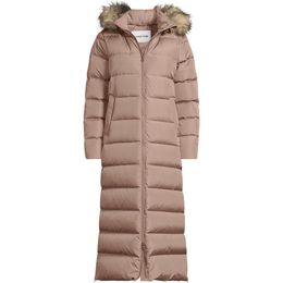 LANDS' END Maxi-Daunenmantel mit Kapuze f&uuml;r Damen in Plus-Gr&ouml;&szlig;e, Damen, size: plus, Braun, Polyester, by Lands' End