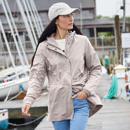 LANDS' END Wasserdichte Regenjacke SQUALL mit Packfach f&uuml;r Damen, Damen, size: regular, Beige, Polyester, by Lands' End