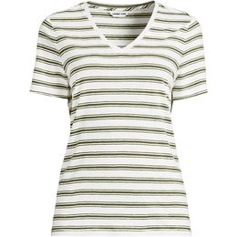 LANDS' END Soft Flow Shirt aus Leinenmix mit V-Ausschnitt in Plus-Gr&ouml;&szlig;e, Damen, size: plus, Elfenbein, Leinen/Baumwolle Modal, by Lands' End