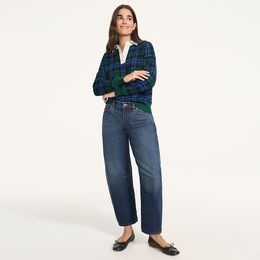 LANDS' END Soft Denim Relaxte Barrel-Jeans Mid Waist, Damen, size: regular, Blau, by Lands' End
