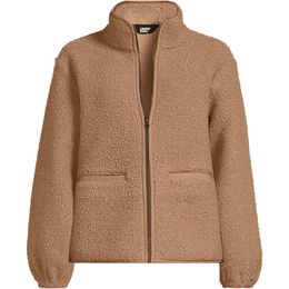 LANDS' END Boucl&eacute;-Fleecejacke in Plus-Gr&ouml;&szlig;e, Damen, size: plus, Braun, Polyester, by Lands' End