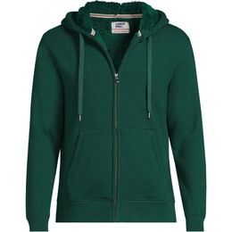 LANDS' END Sweat-Kapuzenjacke mit Teddyfleece-Innenseite f&uuml;r Herren, Herren, size: regular, Gr&uuml;n, Elasthan/Baumwoll-Mischung, by Lands' End