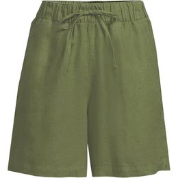 LANDS' END Premium Reinleinen-Schlupfshorts f&uuml;r Damen, Damen, size: regular, Gr&uuml;n, Leinen, by Lands' End