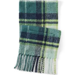 LANDS' END Langer flauschiger Schal mit Fransen, Damen, size: regular, Gr&uuml;n, Polyester, by Lands' End