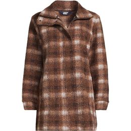 LANDS' END Gemusterte Boucl&eacute;-Jacke in Plus-Gr&ouml;&szlig;e, Damen, size: plus, Braun, Polyester, by Lands' End