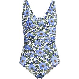 LANDS' END Shape-Badeanzug mit V-Ausschnitt und verstellbaren Tr&auml;gern SLENDER f&uuml;r Damen in Plus-Gr&ouml;&szlig;e, Damen, size: plus, Wei&szlig;, Nylon-Mischung, by Lands' End