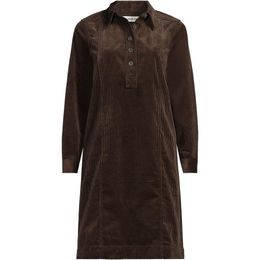 LANDS' END Feincord-Hemdblusenkleid in A-Linie in Plus-Gr&ouml;&szlig;e, Damen, size: plus, Braun, Baumwolle, by Lands' End