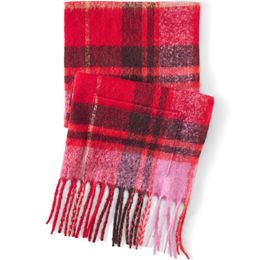 LANDS' END Langer flauschiger Schal mit Fransen, Damen, size: regular, Rot, Polyester, by Lands' End