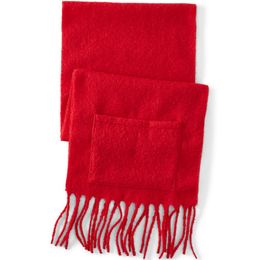 LANDS' END Langer flauschiger Schal mit Fransen, Damen, size: regular, Rot, Polyester, by Lands' End