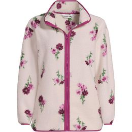 Gemusterte Teddyfleece-Jacke mit Rei&szlig;verschluss in Plus-Gr&ouml;&szlig;e, Damen, size: plus, Elfenbein, Polyester, by Lands' End