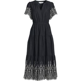 LANDS' END Maxikleid aus Baumwolle mit Lochstickerei f&uuml;r Damen, Damen, size: regular, Schwarz, Baumwolle, by Lands' End