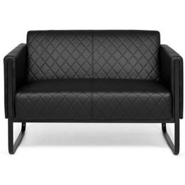 hjh OFFICE Lounge Sofa ARUBA BLACK Kunstleder mit Armlehnen
