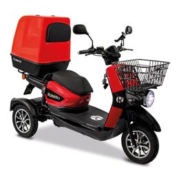 Rolektro, E-Carrier 25 V.3 Lithium, Rot, mit XXL-Koffer, 60V-32,5Ah Akku, 1000 Watt
