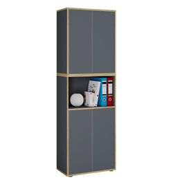 Vcm Holz B&uuml;roschrank Ordner Aktenschrank B&uuml;rom&ouml;bel Schrank Salia 5-fach Breite 60 cm Dreht&uuml;ren