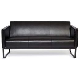 hjh OFFICE Lounge Sofa BALI BLACK Kunstleder mit Armlehnen