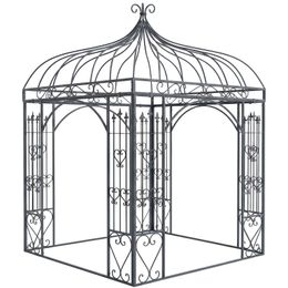 CLP Rosenpavillon aus Eisen im Landhausstil Manja, Rankpavillon mit Verzierungen als Rankhilfe f&uuml;r Kletterpflanzen, Rosenbogen f&uuml;r den Garten