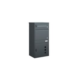 sobuy Paketbox, Briefkasten mit Paketfach, Au&szlig;en-Schrank f&uuml;r Pakete, 3 T&uuml;ren