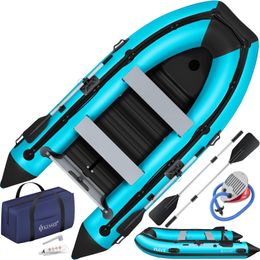 Kesser&reg; Schlauchboot f&uuml;r 2 - 4 Personen - WAVE Motor geeignet Freizeitboot Paddelboot Motorboot Angelboot - mit 1 - 2 Sitzb&auml;nken - Alu-Boden Paddel Pumpe Reparaturset & Tasche aufblasbar PVC