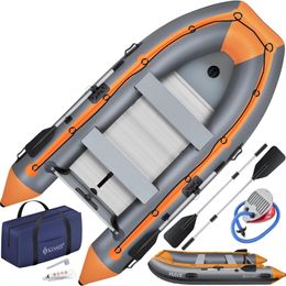 Kesser&reg; Schlauchboot f&uuml;r 2 - 4 Personen - WAVE Motor geeignet Freizeitboot Paddelboot Motorboot Angelboot - mit 1 - 2 Sitzb&auml;nken - Alu-Boden Paddel Pumpe Reparaturset & Tasche aufblasbar PVC