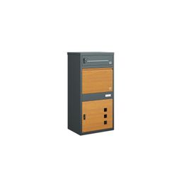 sobuy Paketbox, Briefkasten mit Paketfach, Au&szlig;enschrank f&uuml;r Pakete, 3 T&uuml;ren