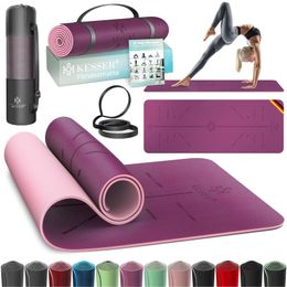 Kesser&reg; Gymnastikmatte mit Tragegurt rutschfest TPE Yogamatte Gepolstert & rutschfest Fitnessmatte , 183 x 61 Trainingsmatte f&uuml;r Fitness Sportmatte, Pilates & Gymnastik Workout extradick