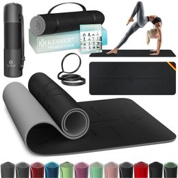 Kesser&reg; Gymnastikmatte mit Tragegurt rutschfest TPE Yogamatte Gepolstert & rutschfest Fitnessmatte , 183 x 61 Trainingsmatte f&uuml;r Fitness Sportmatte, Pilates & Gymnastik Workout extradick