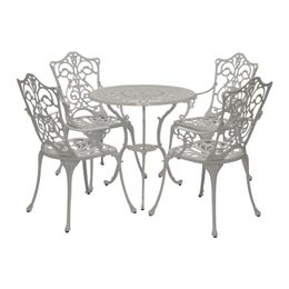 DEGAMO Bistroset Jugendstil 5-teilig, Aluguss weiss