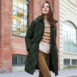 LANDS' END Steppmantel mit geraffter Taille f&uuml;r Damen, Damen, size: regular, Gr&uuml;n, by Lands' End