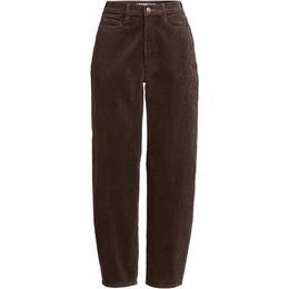 LANDS' END Barrel-Breitcordhose High Waist f&uuml;r Damen, Damen, size: regular, Braun, Elasthan/Baumwoll-Mischung, by Lands' End