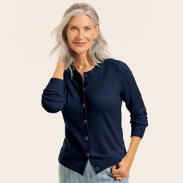 LANDS' END Merino-Cardigan f&uuml;r Damen, Damen, size: regular, Blau, by Lands' End