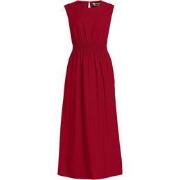 LANDS' END &Auml;rmelloses Midikleid f&uuml;r Damen, Damen, size: regular, Rot, Baumwolle/Viskose/Baumwoll-Mischung, by Lands' End