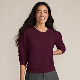 LANDS' END Kaschmirpullover mit Puff&auml;rmeln f&uuml;r Damen, Damen, size: regular, Pink, Kaschmir, by Lands' End
