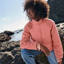LANDS' END Steppjacke mit Teddy-&Auml;rmeln f&uuml;r Damen, Damen, size: regular, Rot, Polyester, by Lands' End