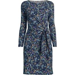 LANDS' END Baumwolle/Modal-Kleid mit Zierschleife f&uuml;r Damen, Damen, size: regular, Blau, Baumwolle Modal, by Lands' End